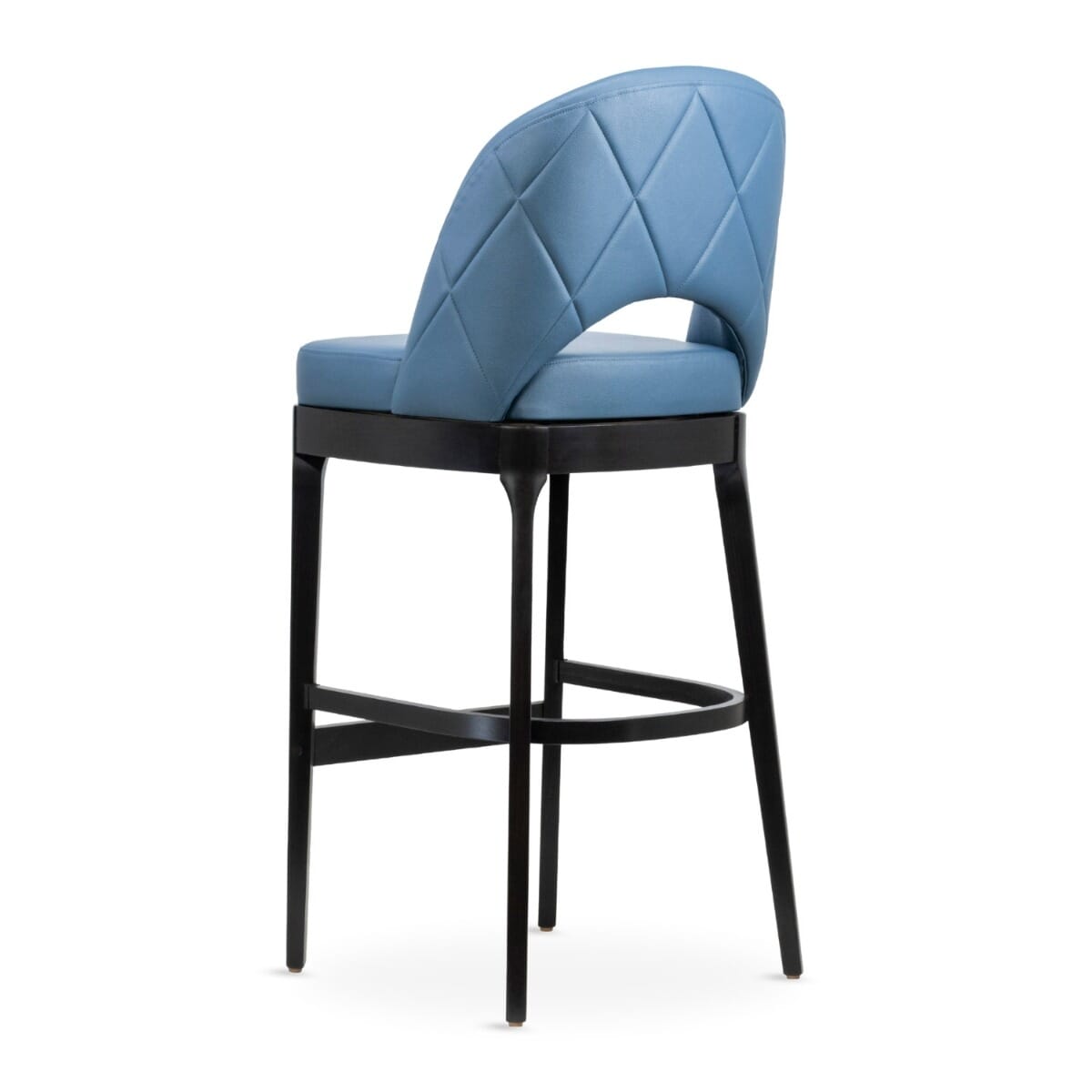 Lily Tufted Commercial Wood Bar Stool with Black Finish Frame - LRK Seating