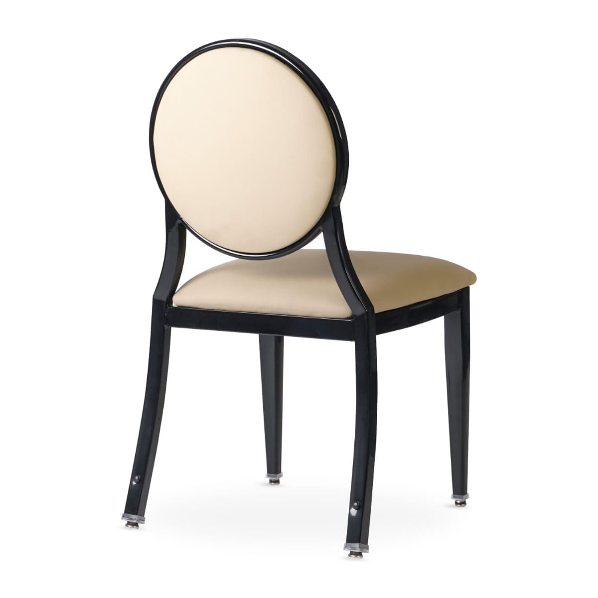 Elio Prefabricated Black Steel Frame Banquet Chair with Beige Vinyl ...