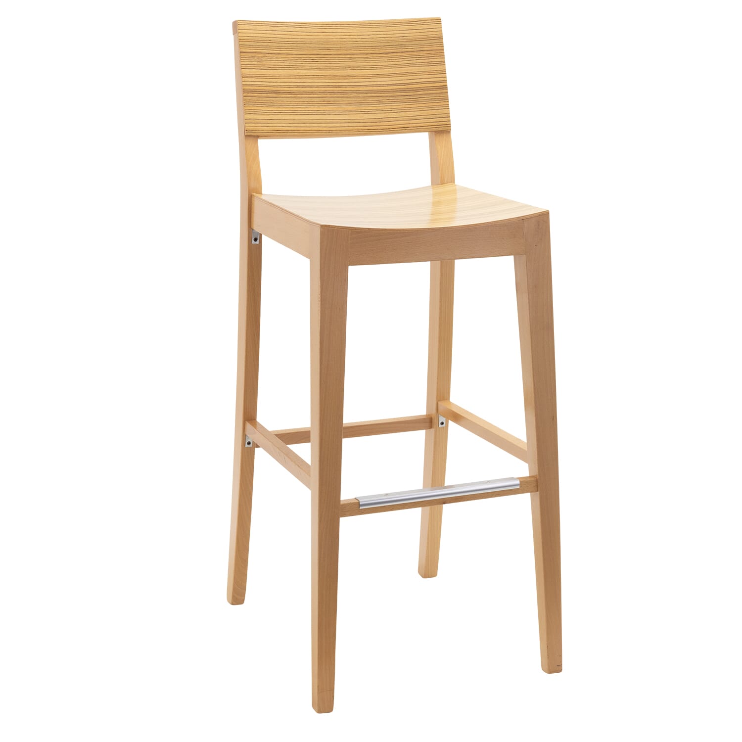 Signature Solid Wood Madison Side Bar Stool with Zebra Pattern - LRK ...